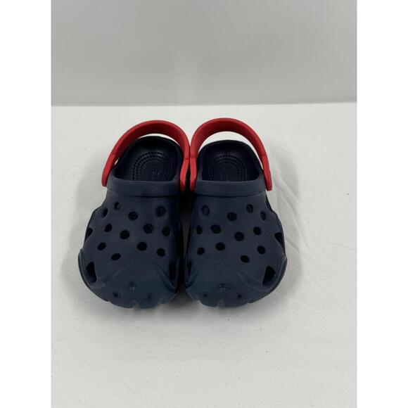 CROCS | Shoes | Crocs Navy Blue Clogs Red Strap Perforated Casual Boys ...